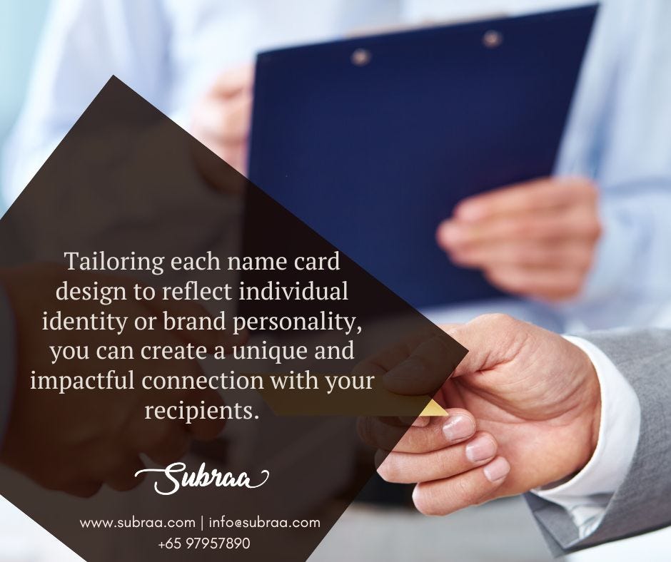 Enhance Branding: Unique Elements in Name Card Design — Subraa | by ...
