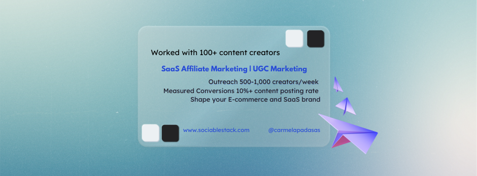 SaaS Affiliate and UGC Marketing. with Sociable Stack | by Carmela Padasas | Sep, 2024 | Medium