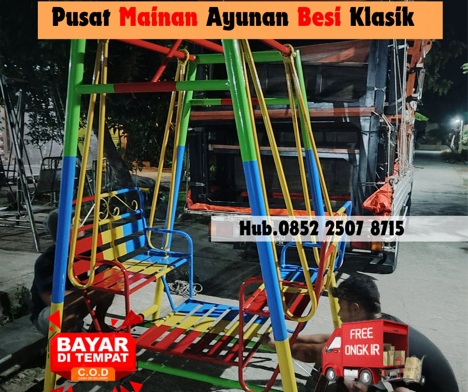 Hub 0852–2507–8715 DIJAMIN AMAN ! ayunan besi bulat besar Dan mainan ...