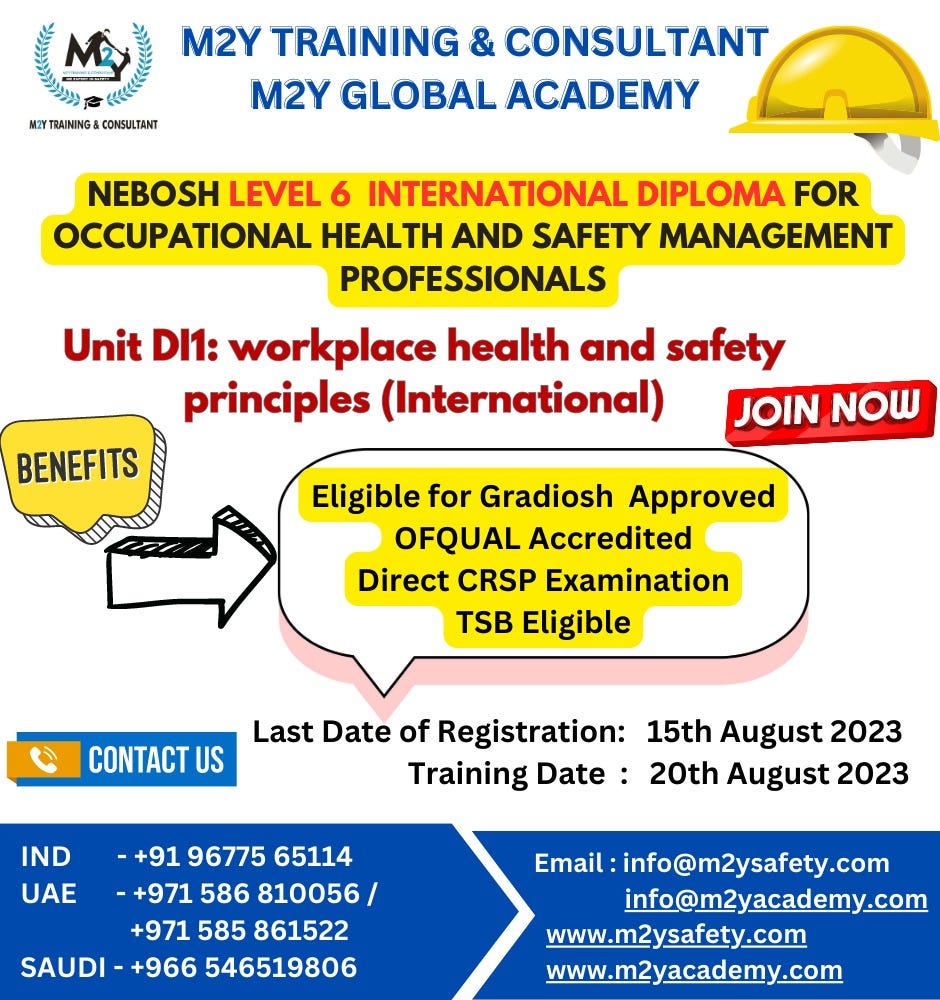 NEBOSH Level 6 International Diploma in Occupational Health and Safety Management Professionals ...