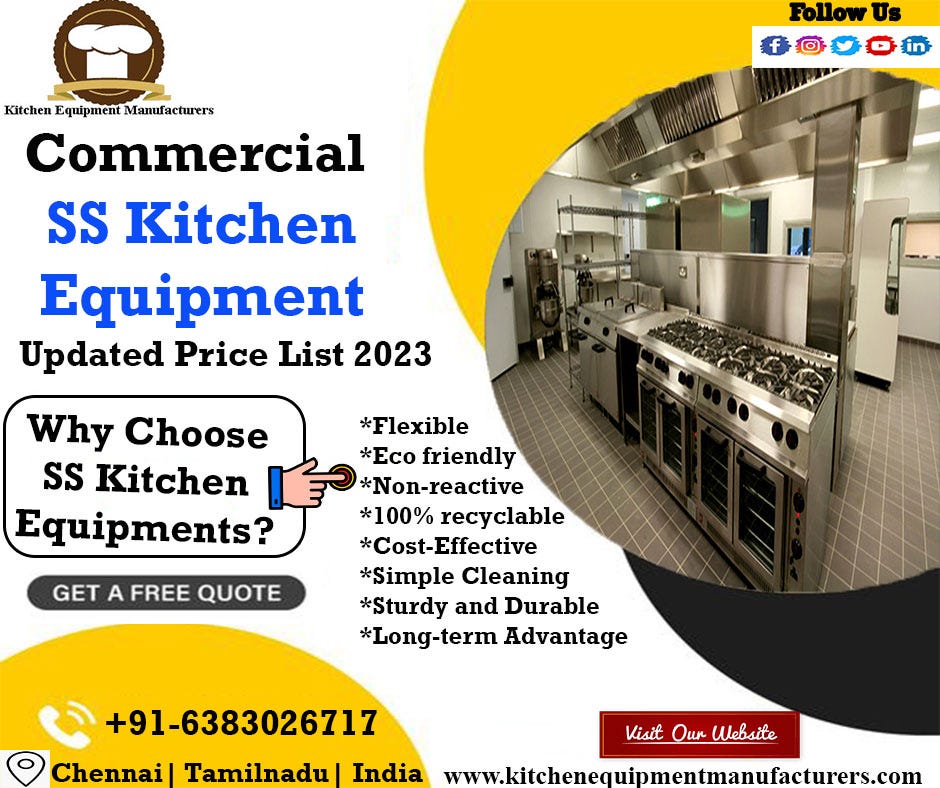 SS Kitchen Equipment Manufacturers Coimbatore| Kerala| Thoothukudi ...