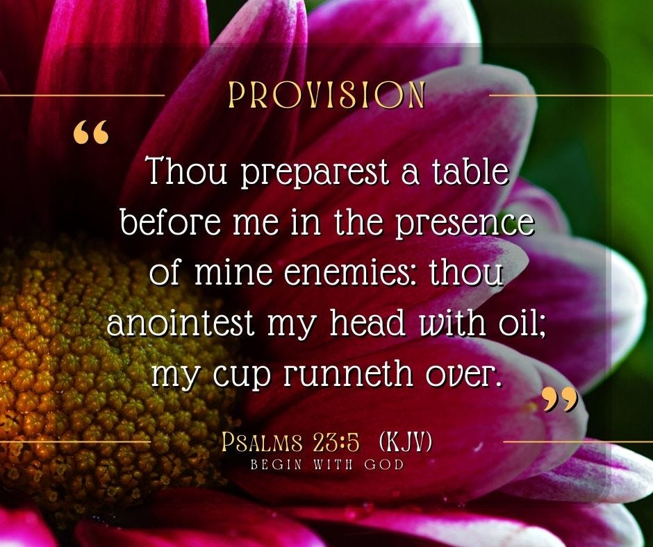 Unfailing Sustenance. “Even in the presence of my enemy, God… | by ...