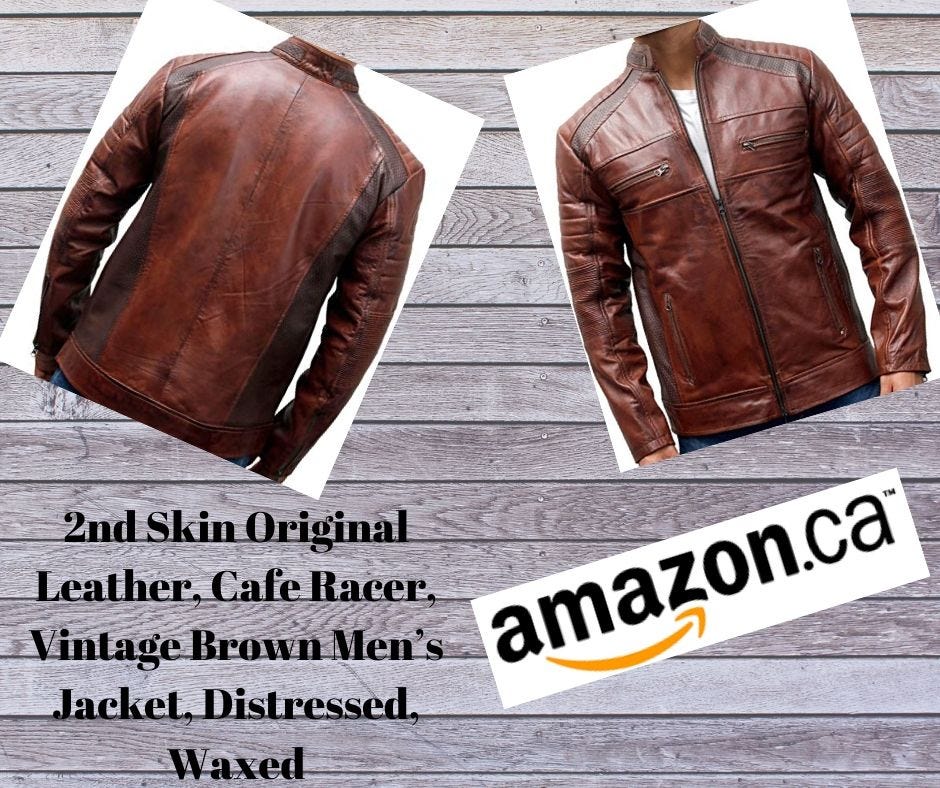 Original Leather, Cafe Racer, Vintage Brown Men’s Jacket, Distressed ...