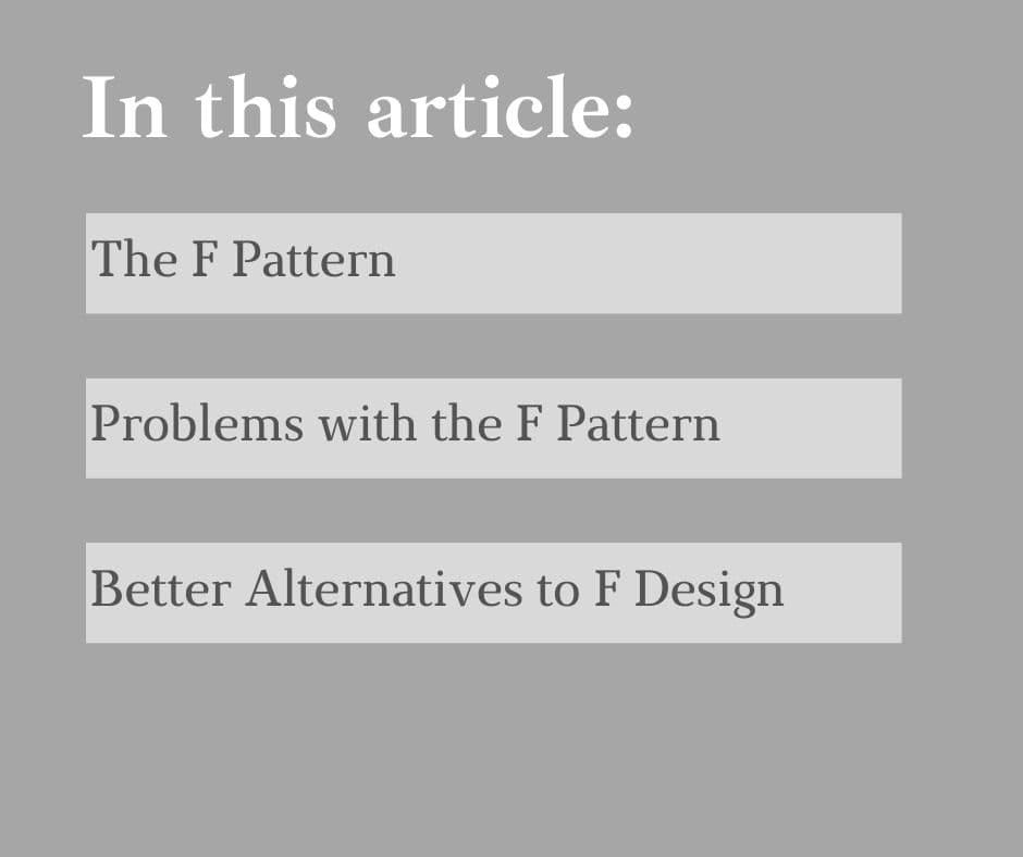 No, You Shouldn’t Use the F Pattern in UX Design | by Jen Whitfield | Medium