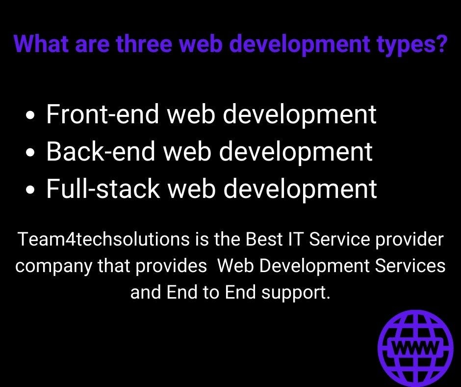 What are three web Development types? | by Team4techsolutions | Medium