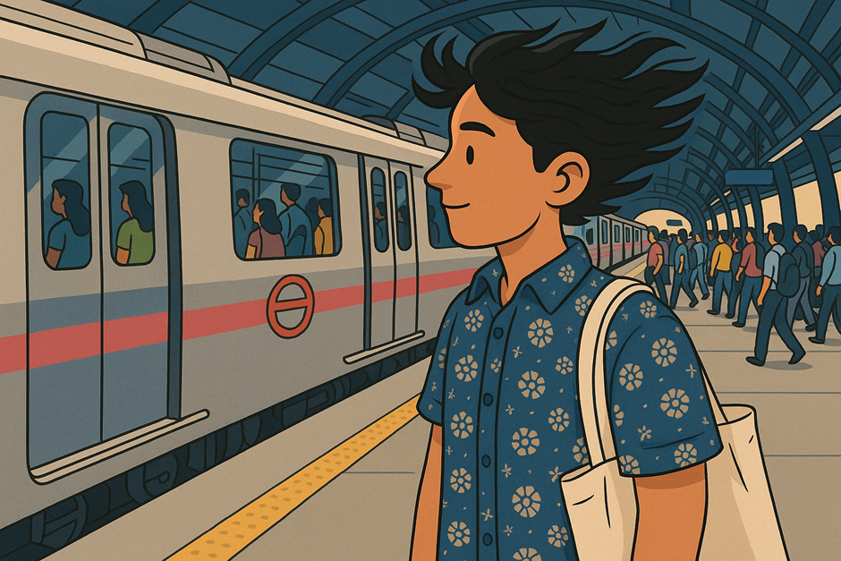 Metro Time = Me Time. The artwork is AI generated because I… | by Utsav Dash | Medium