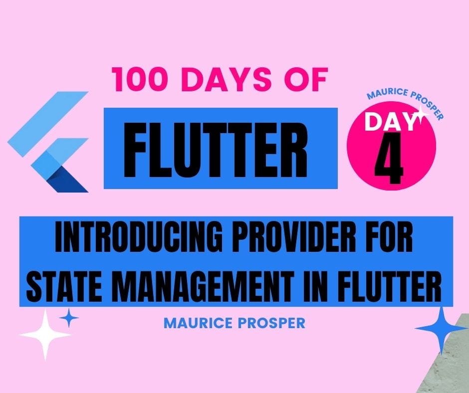 Day 4: Introducing Provider for State Management in Flutter | by Maurice Prosper | Medium