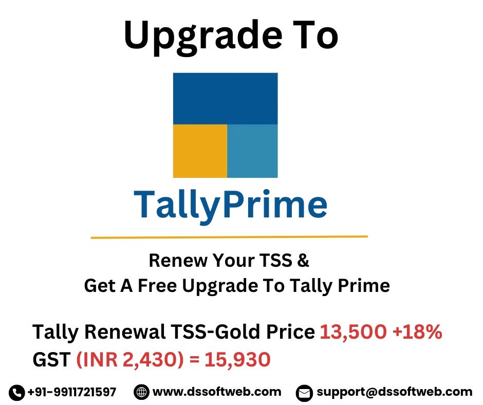 Tally Prime TSS Gold Renewal Services | by Ds Software & Web Solutions ...