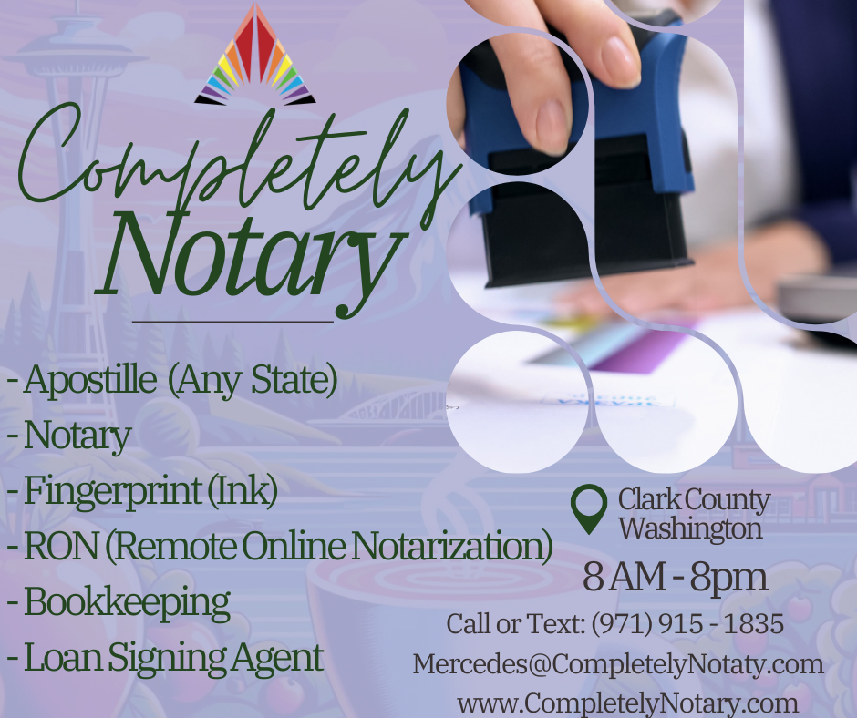 Notary Public — Clark County Washington State - Mercedes Elizabeth Dent ...