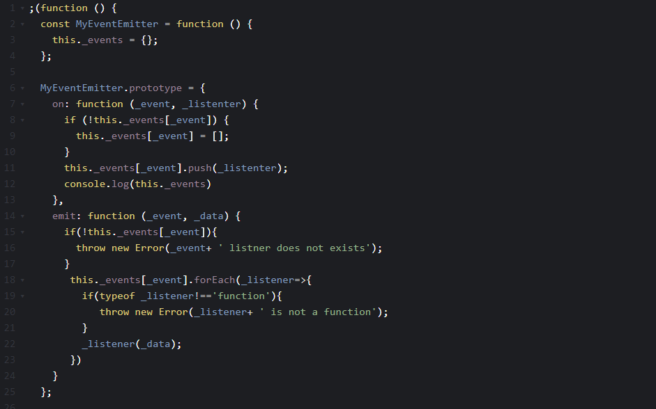 How to make EventEmitter in Javascript (prototype way) | by Vicky Gonsalves | Medium