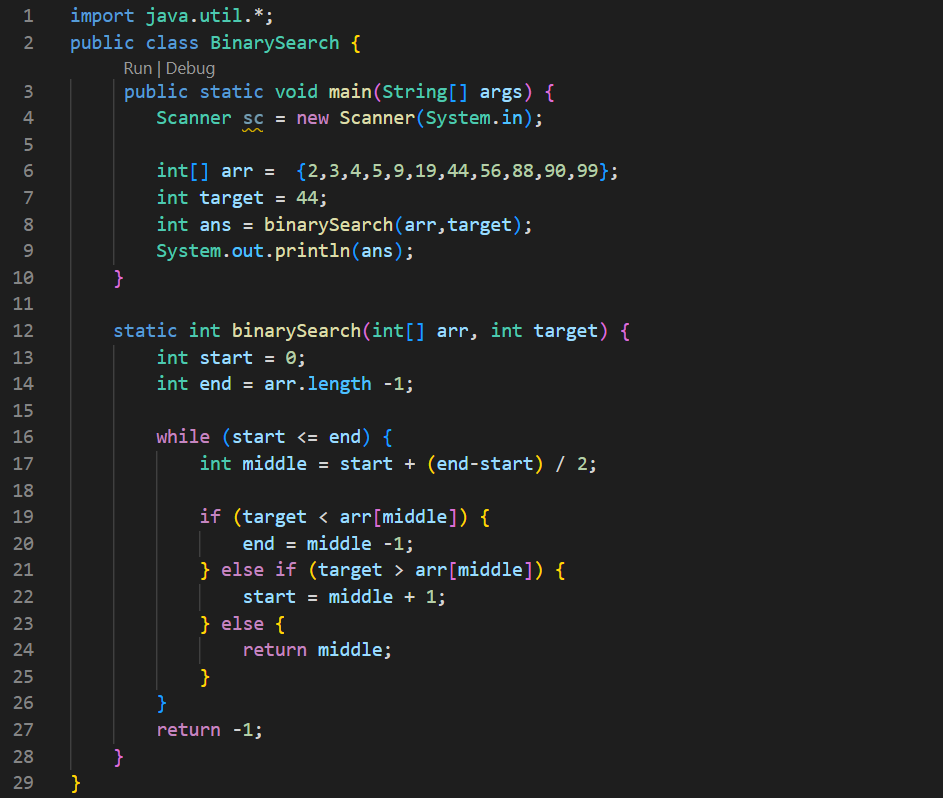 Binary Search Algorithm using java | by Rethick Nagarajan | Medium