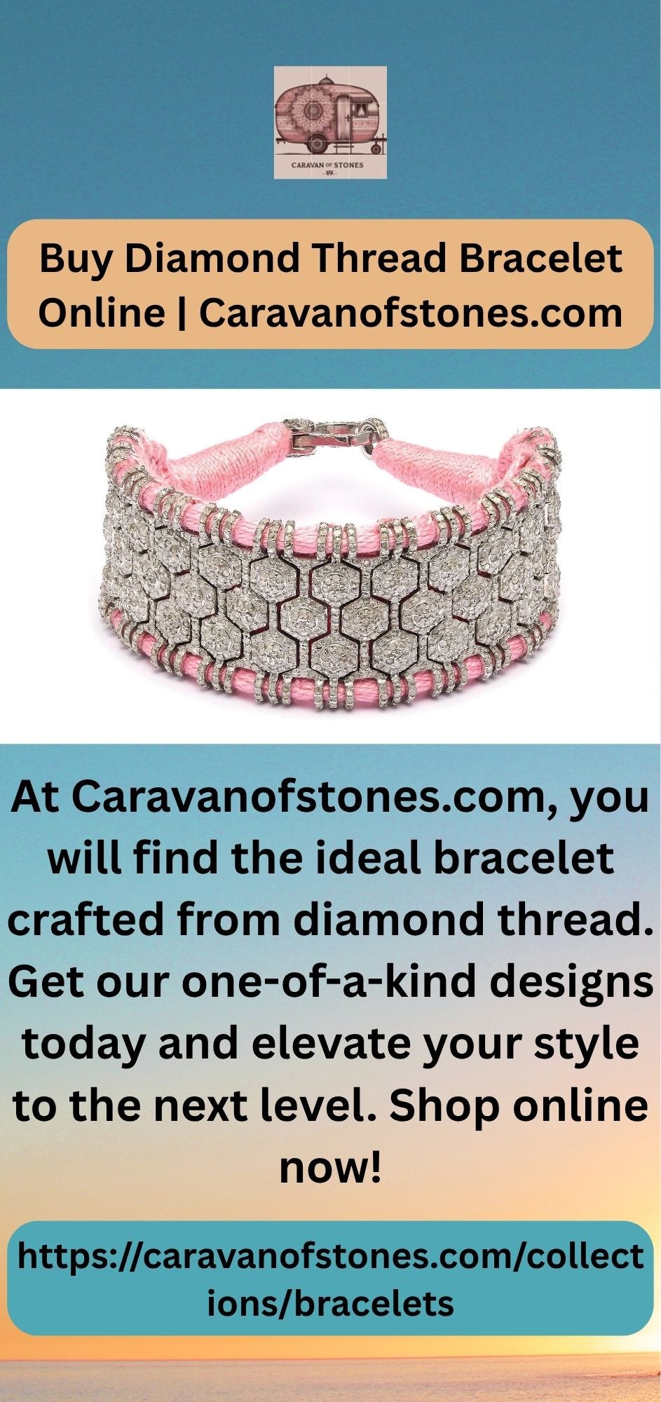Buy Diamond Thread Bracelet Online | Caravanofstones.com - Caravan of ...