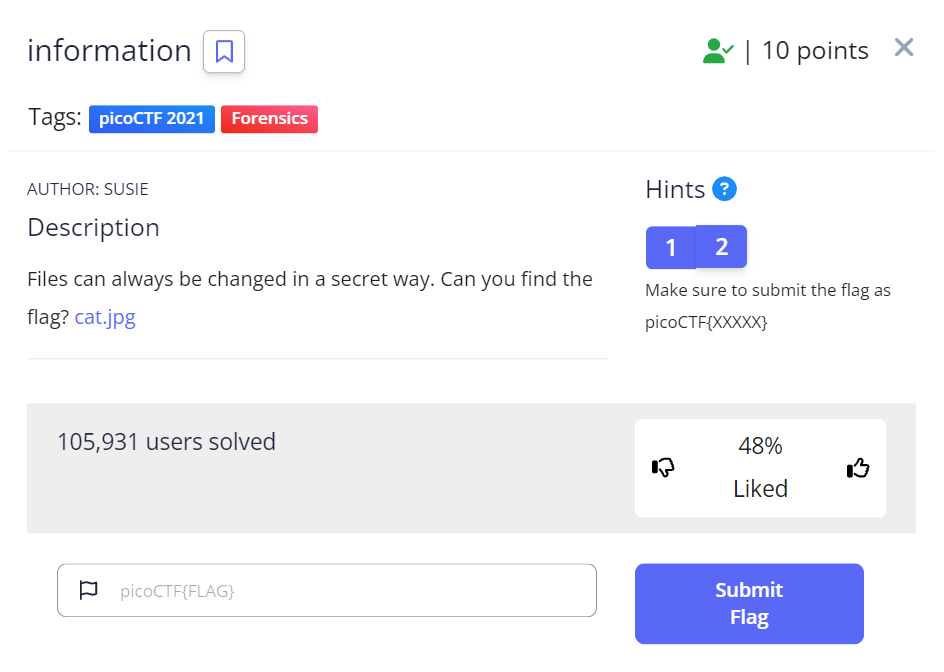 picoCTF — information. The “Information” challenge on PicoCTF… | by ...