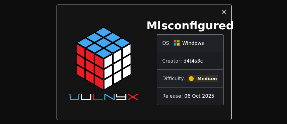 VulNyx Misconfigured Writeup. A Step-by-Step Walkthrough of… | by CyberCraft | Medium
