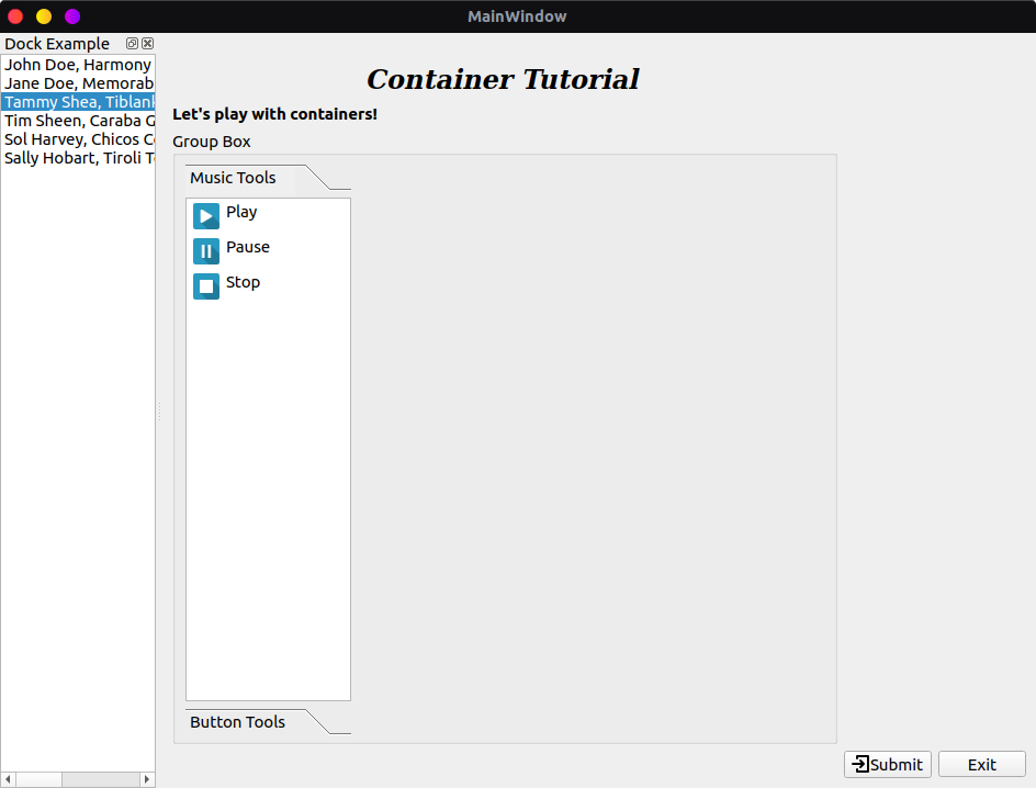 [PyQt]PySide2教學 #9: 容器物件, QToolBox, QDockWidget, QStackWidget ...