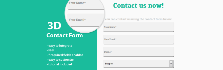 Free 3D HTML Contact Form. This is a a simple PHP contact form… | by ...