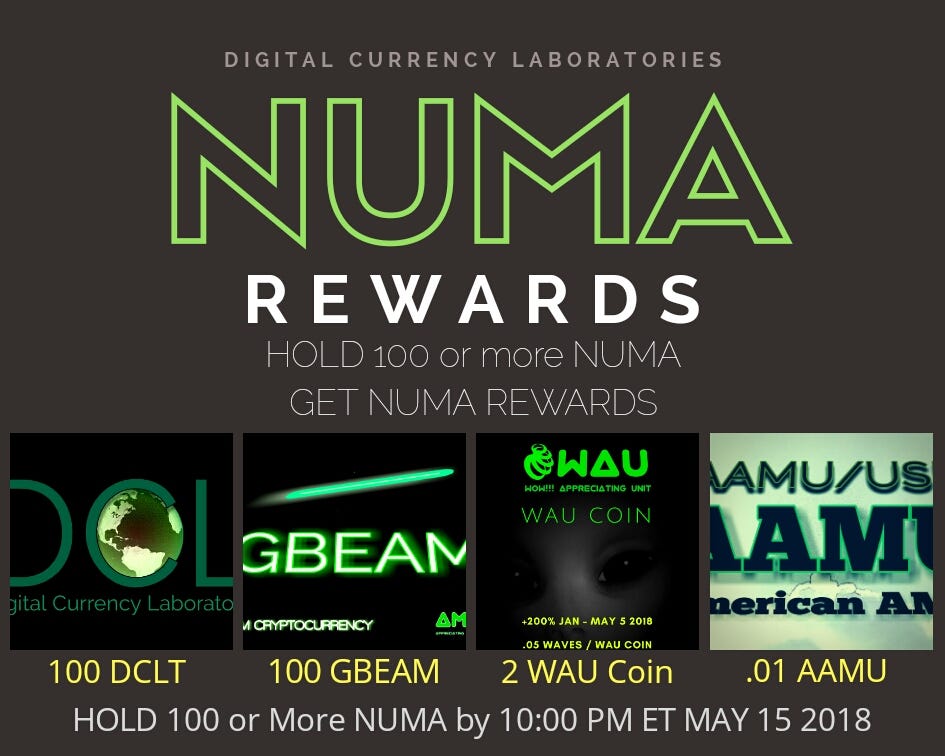 NUMA REWARDS ARE AWESOME. Hold 100 NUMA and receive free rewards | by ...