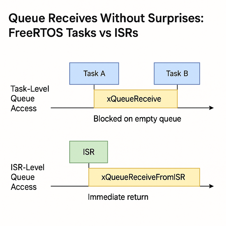 Queue Receives Without Surprises: FreeRTOS Tasks vs ISRs | by Wadix Technologies | Embedded ...