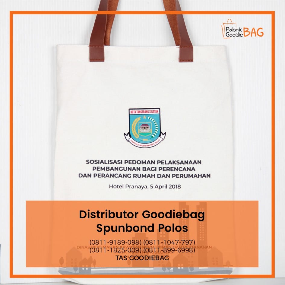 Distributor Goodiebag Spunbond Polos - Toko Kain Goody Bag Polos - Medium