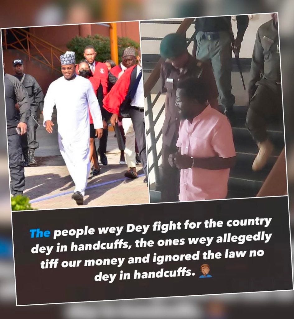 A Tale of Two Justice Systems: Dele Farotimi in Handcuffs, Yahaya Bello Untouched | by From ...