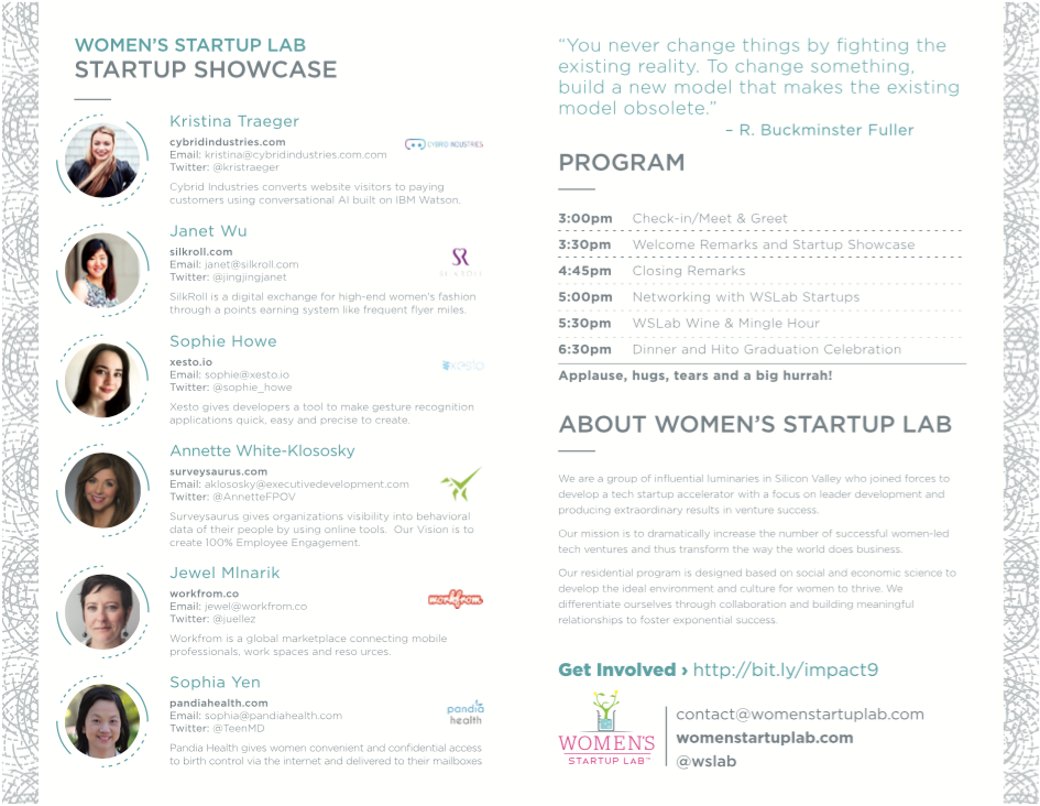 We’re Live! Startup Showcase, May 2017 | by Women's Startup Lab | Women ...