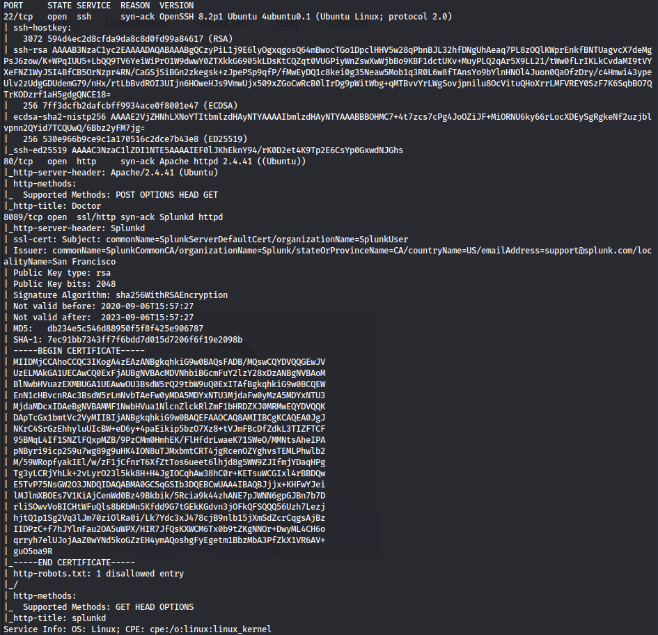 [Linux][Easy][HTB] Doctor. Initial quick nmap scan reveals open… | by Christopher Lia | Medium