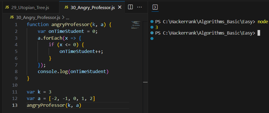 [JS] HackerRank : Angry Professor | by Aiya Aiyara | Jul, 2023 | Medium