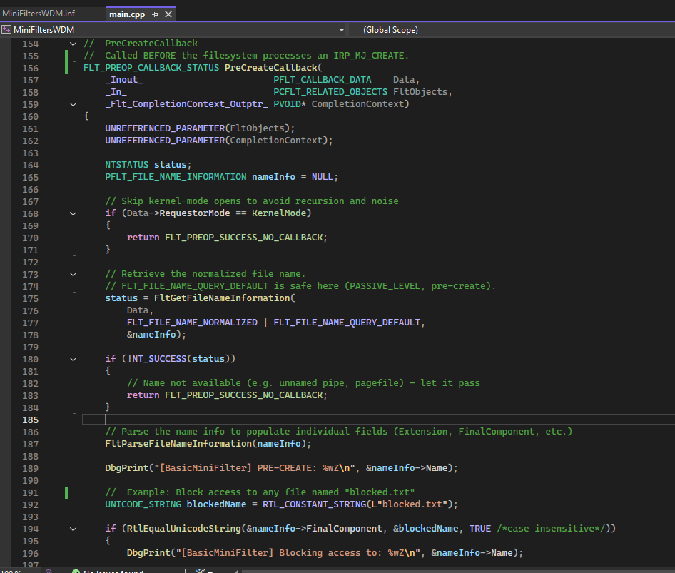 Building a Windows File System Minifilter Driver: Intercepting File ...