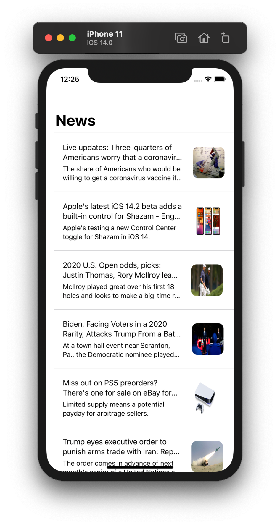 SwiftUI News viewer App using News API, SwiftyJson, SDWebImageSwiftUI. | by Artyom Mihailovich ...