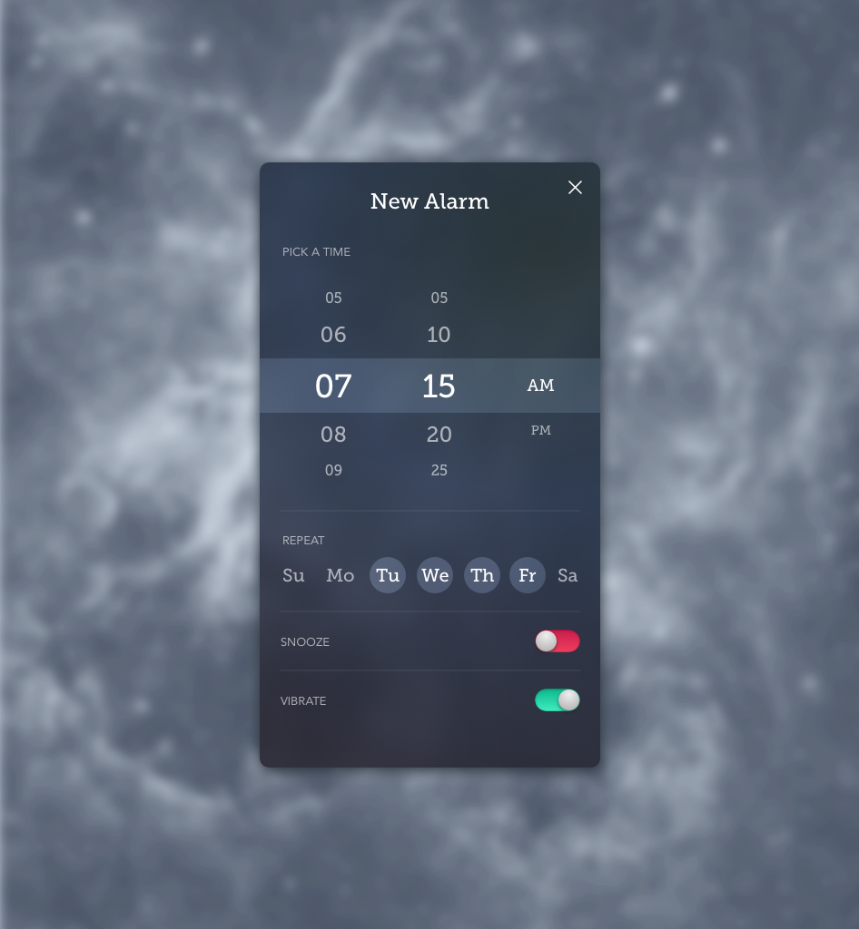 Daily UI Challenge #007. Designed an alarm setting page for… | by ...