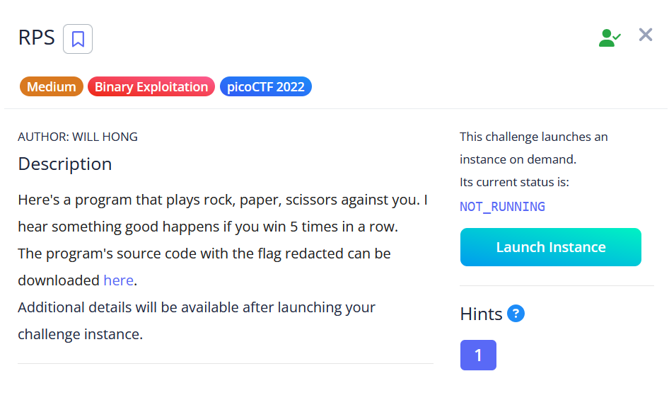 PicoCTF2022 | Binary EXP | RPS. This challenge is great to a beginner… | by Dalta | Dec, 2024 ...