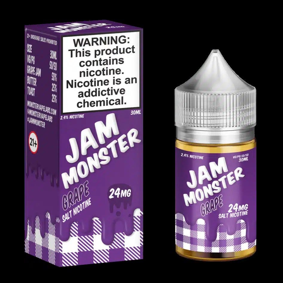 Grape Jam Monster Nicotine Salt E Liquid Refillable Vape Device - JM ...