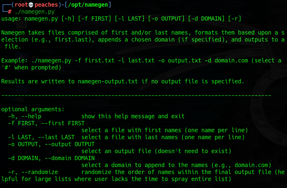 namegen.py | Generate Names for Password Spraying | by Michael ...