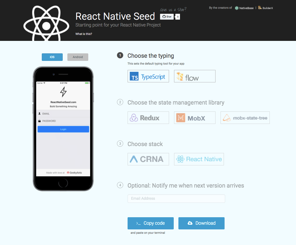 Launching ReactNativeSeed.com. A place to start your next React Native… | by Sanket Sahu | The ...