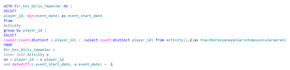 Leetcode Game Analysis Iv Sql Sorusunun Çözümü By Savas Hakan Medium