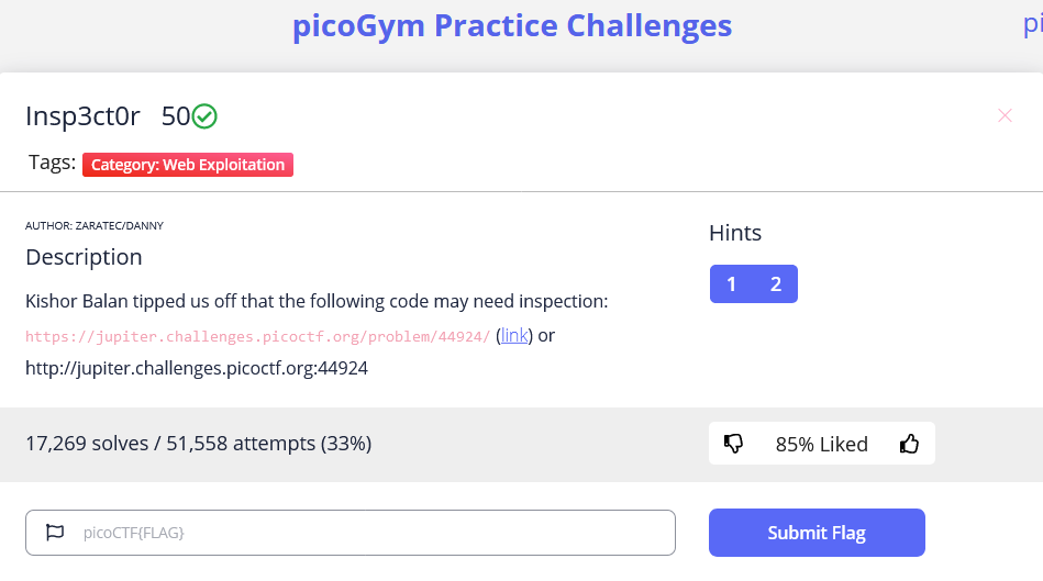 pico CTF Challenge “Insp3ect0r”. Link… | by Sahil Gupta | Medium