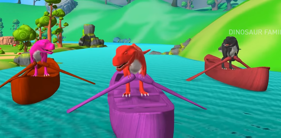 3 Color T-Rex Boat Escape: Jungle Man’s Heroic Rescue During Crocodile ...