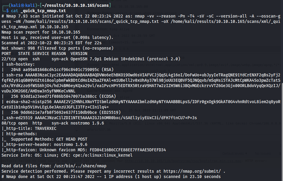 [Linux][Easy][HTB] Traverxec. Initial quick nmap scan reveals open… | by Christopher Lia | Medium