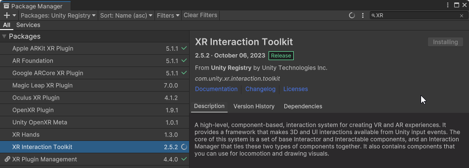 AR in Unity — The XR Interaction Toolkit | by Kenny McLachlan | Dev Genius