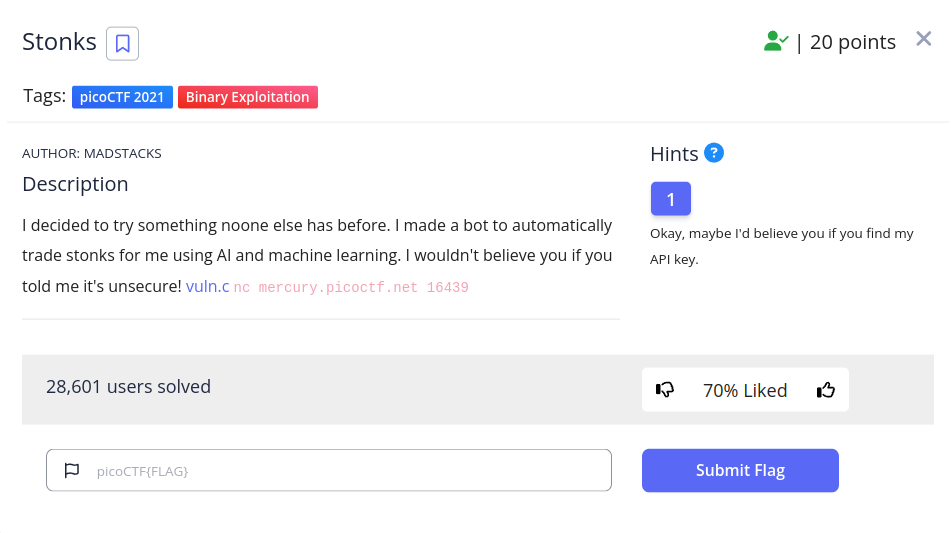 PicoCTF Stonks Binary Exploitation WriteUp | by adh1ka | Apr, 2024 | Medium