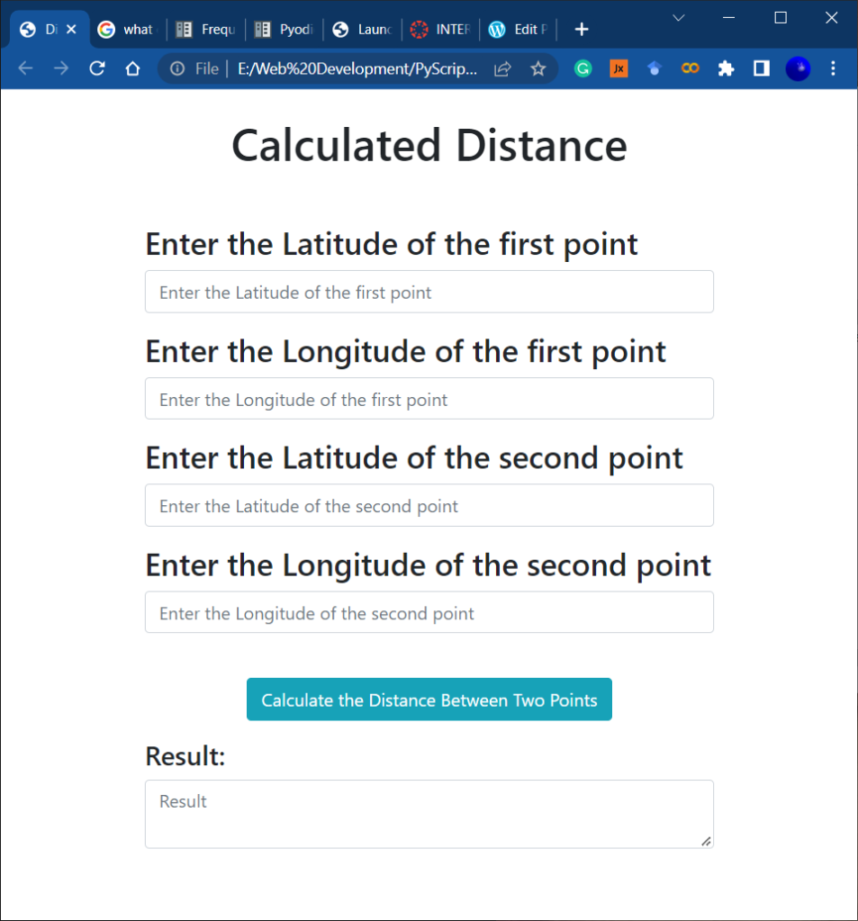 First Impression on PyScript Through the Eyes of GIS! Distance ...