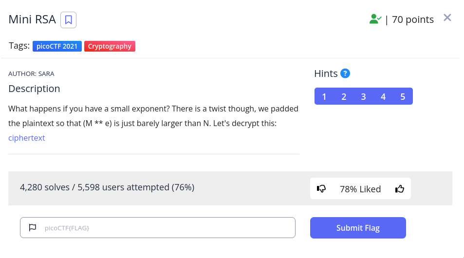 Mini RSA. picoCTF solution | by Gumn4m1 | Medium