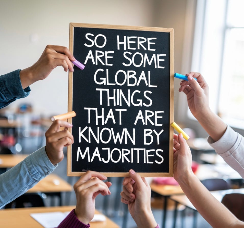 So here are some global things that are known by majorities. | by Asmat ...