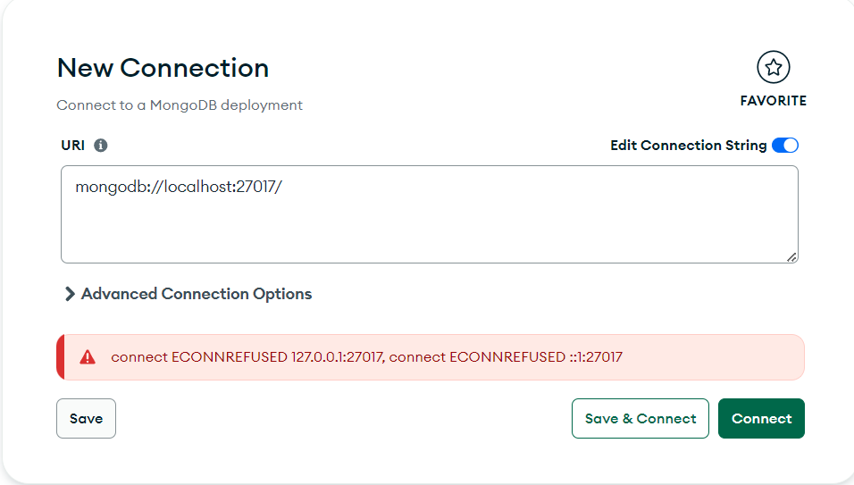 How to fix “connect ECONNREFUSED 127.0.0.1:27017, connect ECONNREFUSED ::1:27017” in mongo db ...
