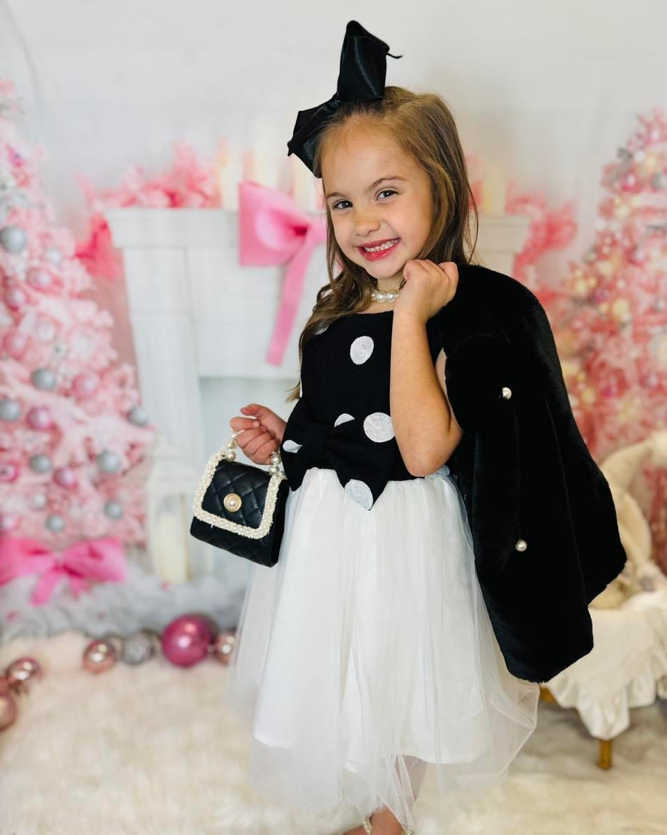 Black/White Polka Dot Tulle Dress from Cutie Patootie ...