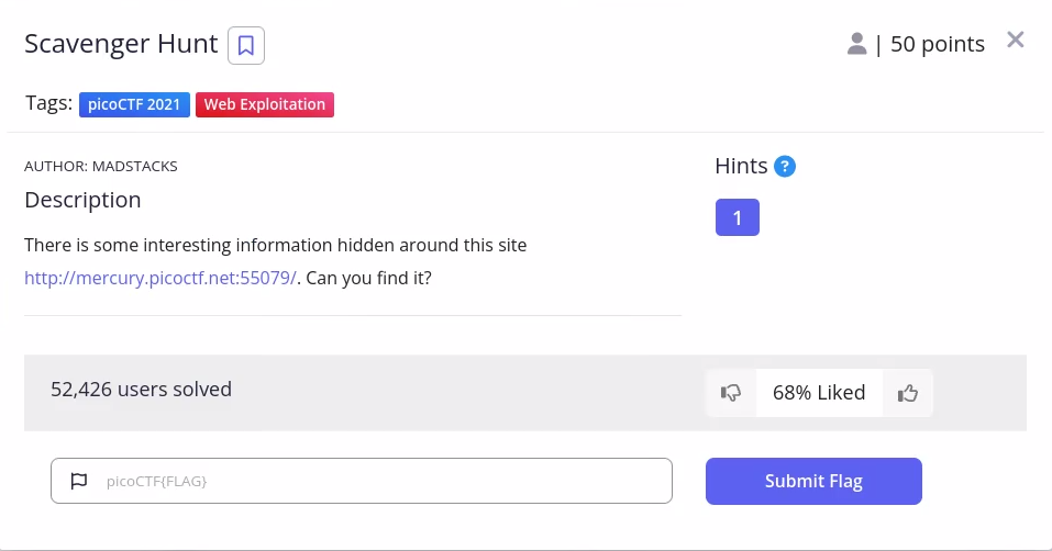 Scavenger Hunt (Web). This challenge is from picoCTF in the… | by ...