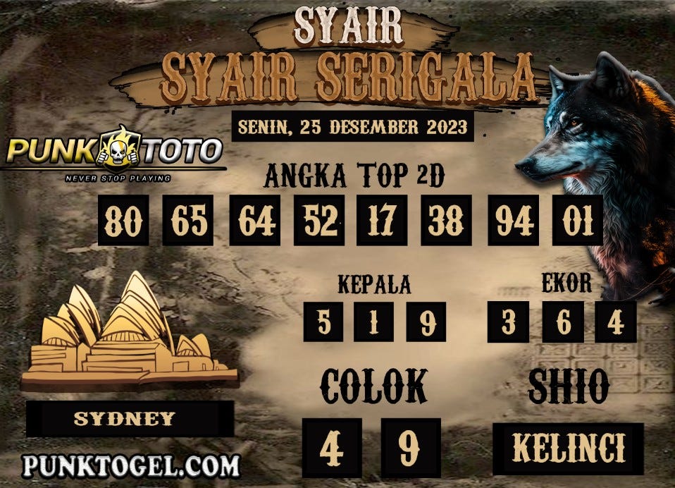 PUNKTOTO SYAIR REOG TOGEL SYDNEY PUNKTOTO HARI INI SENIN , 25 DESEMBER ...