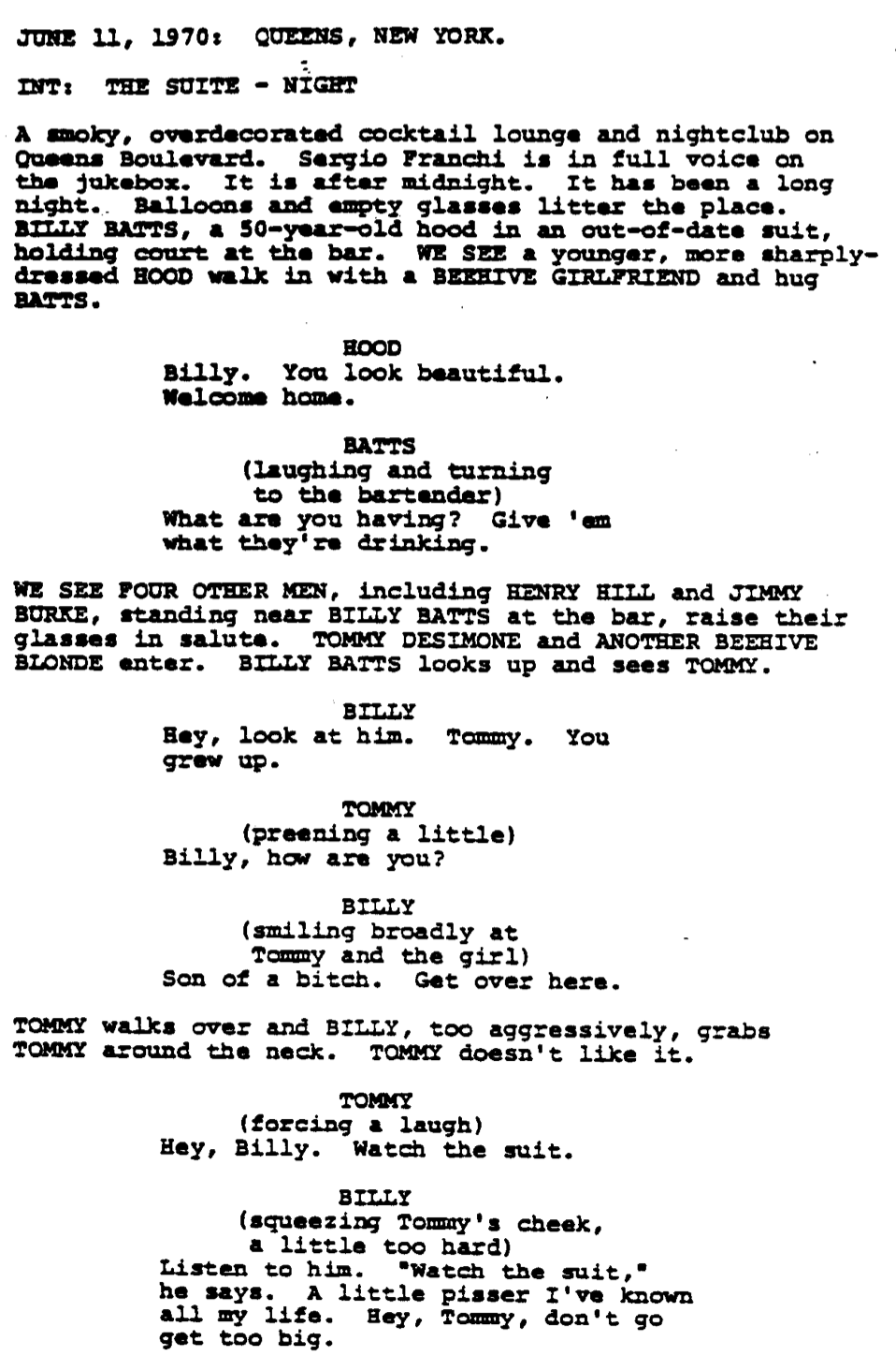 Page One: “Goodfellas” (1990). Screenplay by Nicholas Pileggi & Martin ...