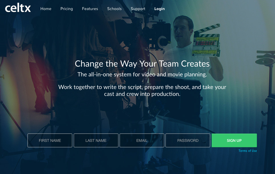 Celtx — That User Flow Though. The opening screen not only is soothing ...