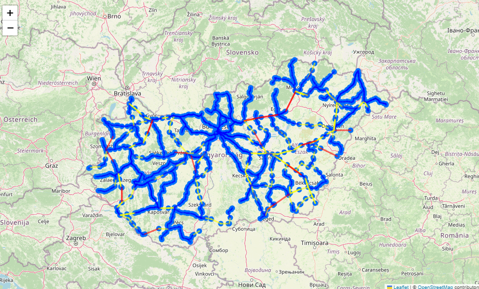 Scraping and visualizing the network of the Hungarian National Railway ...